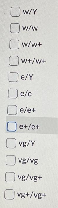 Solved Multiselect Genotypes For A White Sex Linked And