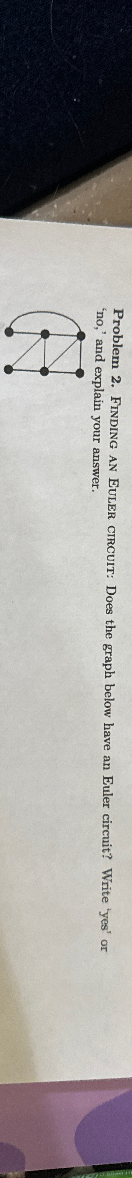 Solved Problem 2. ﻿Finding An Euler Circuit: Does the graph | Chegg.com