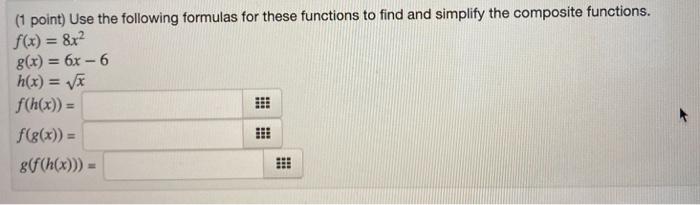 Solved Use the following formulas for these functions to | Chegg.com