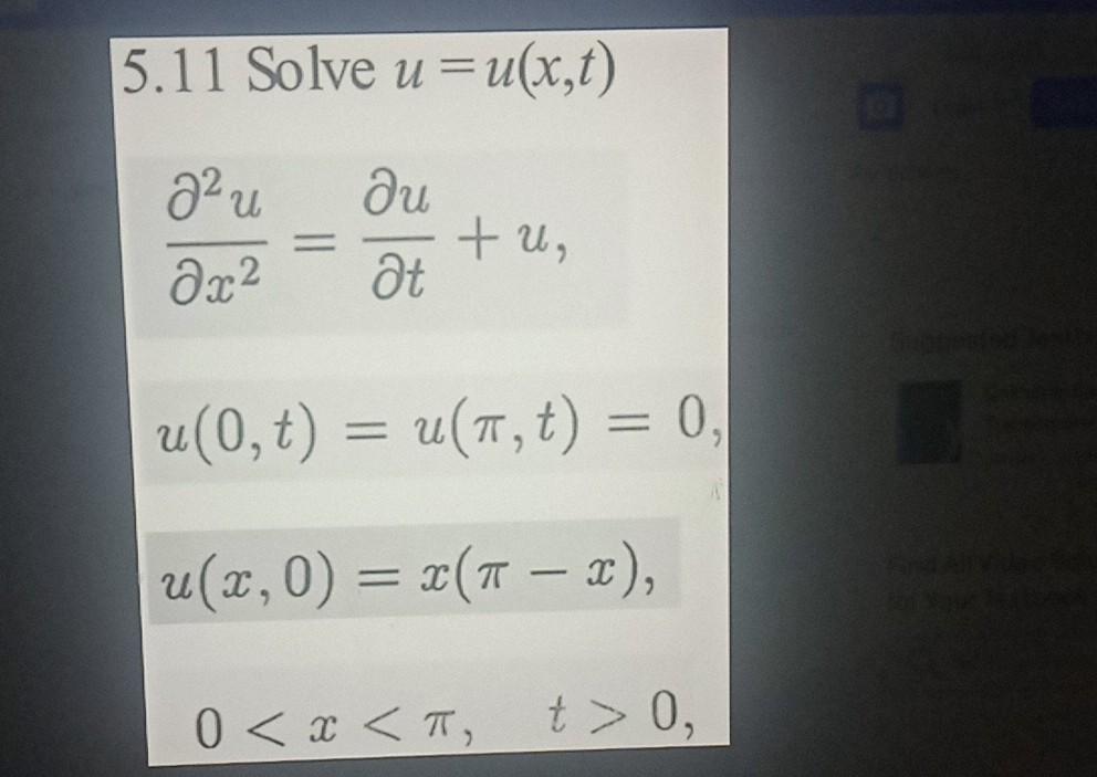 Solved .11 Solve u=u(x,t) | Chegg.com