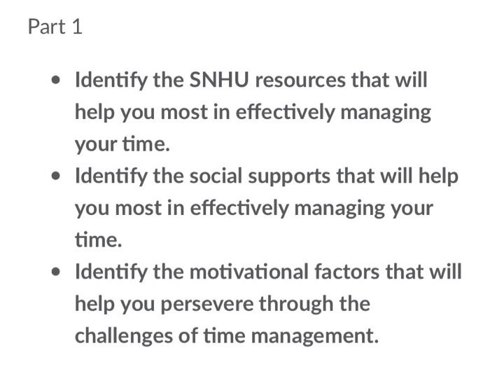 Solved - Identify the SNHU resources that will help you most | Chegg.com