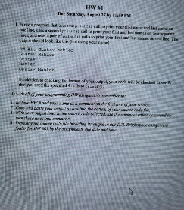 Solved Fa22cscl1111−01 Programming In C The Hw Assignment Is 