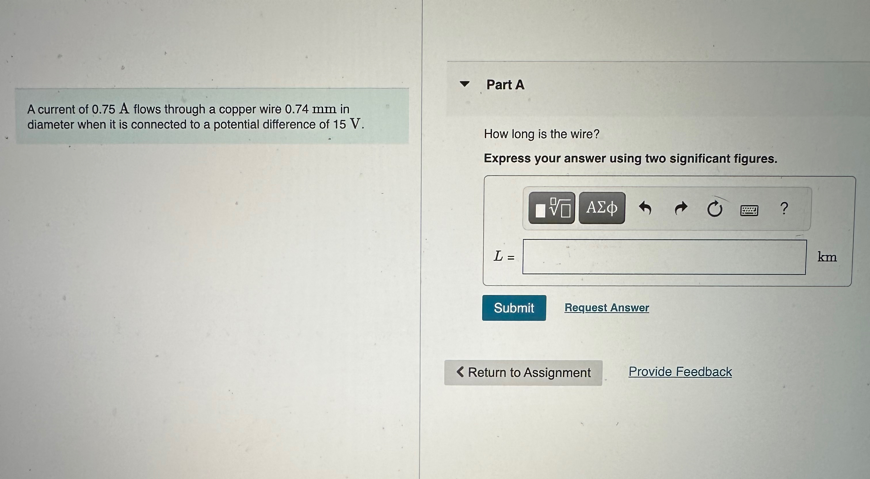 Solved A current of 0.75A flows through a copper wire 0.74mm | Chegg.com