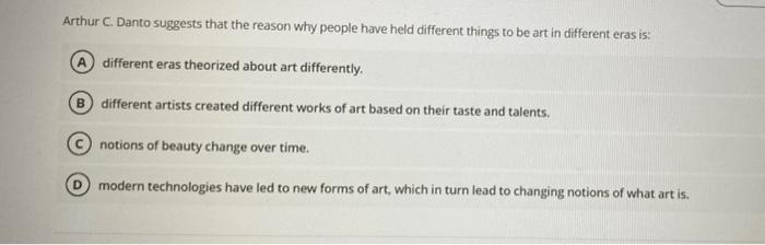 Solved According to George Dickie, an artifact is: an object | Chegg.com