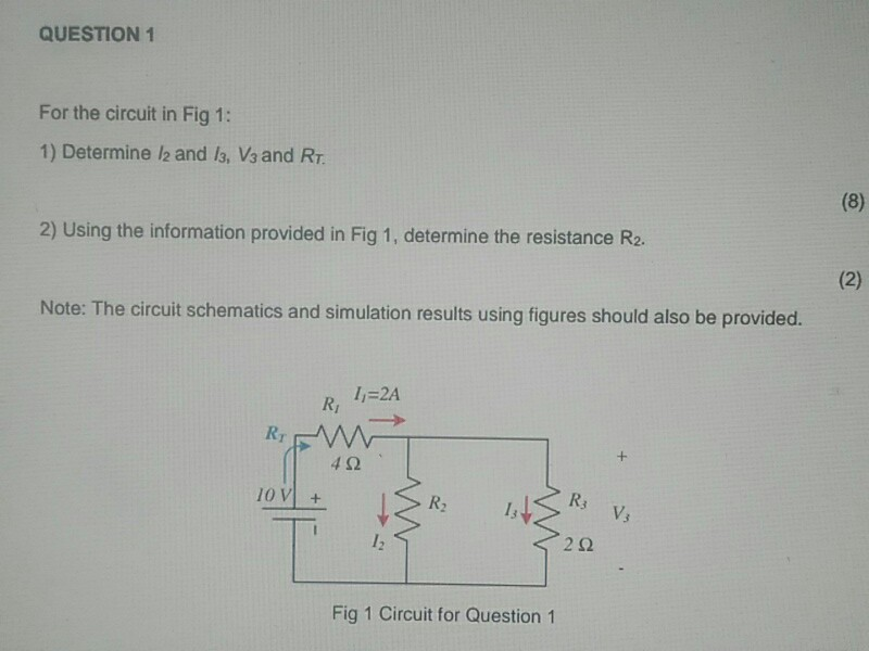 Solved QUESTION 1 For the circuit in Fig 1: 1) Determine 12 | Chegg.com
