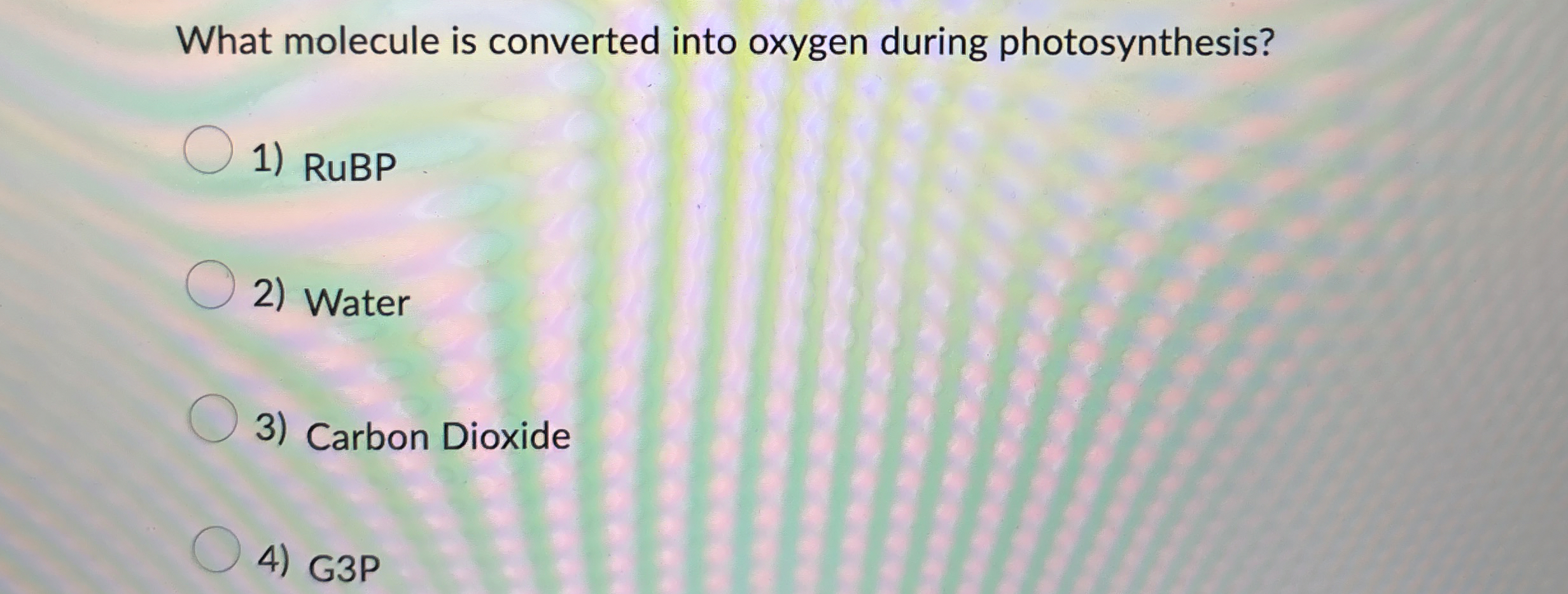 Solved What molecule is converted into oxygen during | Chegg.com
