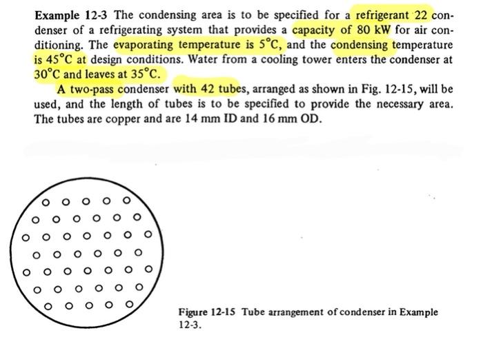 Solved Example 12-3 The condensing area is to be specified | Chegg.com