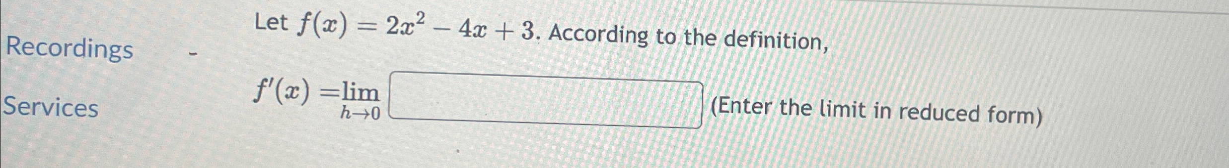 Solved Let f(x)=2x2-4x+3. ﻿According to the | Chegg.com