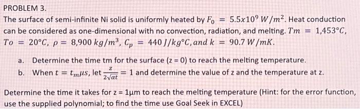 Solved PROBLEM 3. The surface of semi-infinite Ni solid is | Chegg.com