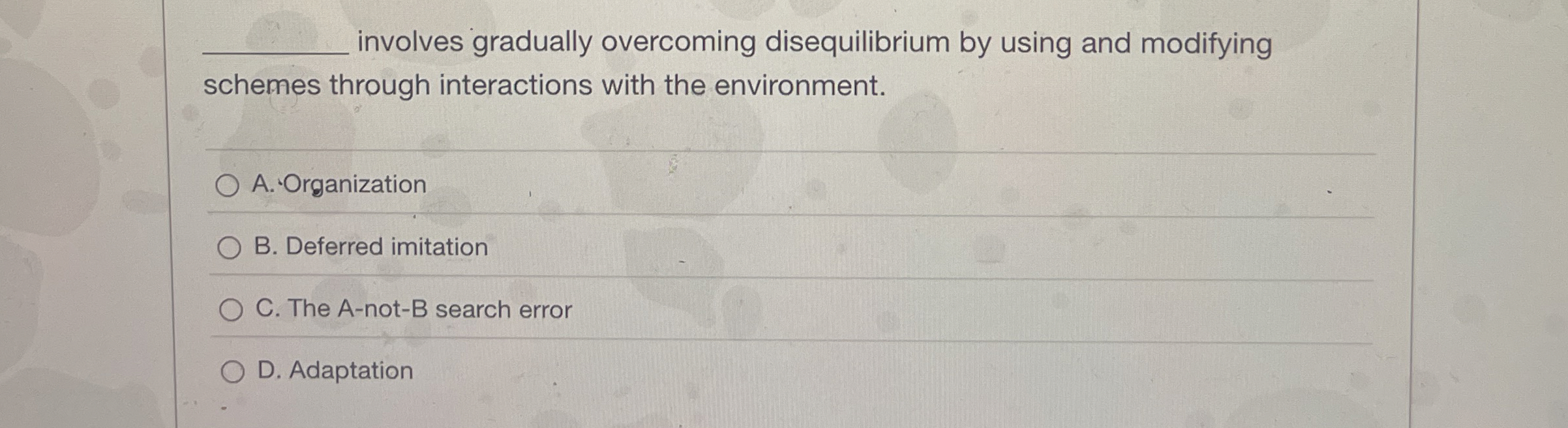 Solved involves gradually overcoming disequilibrium by using | Chegg.com