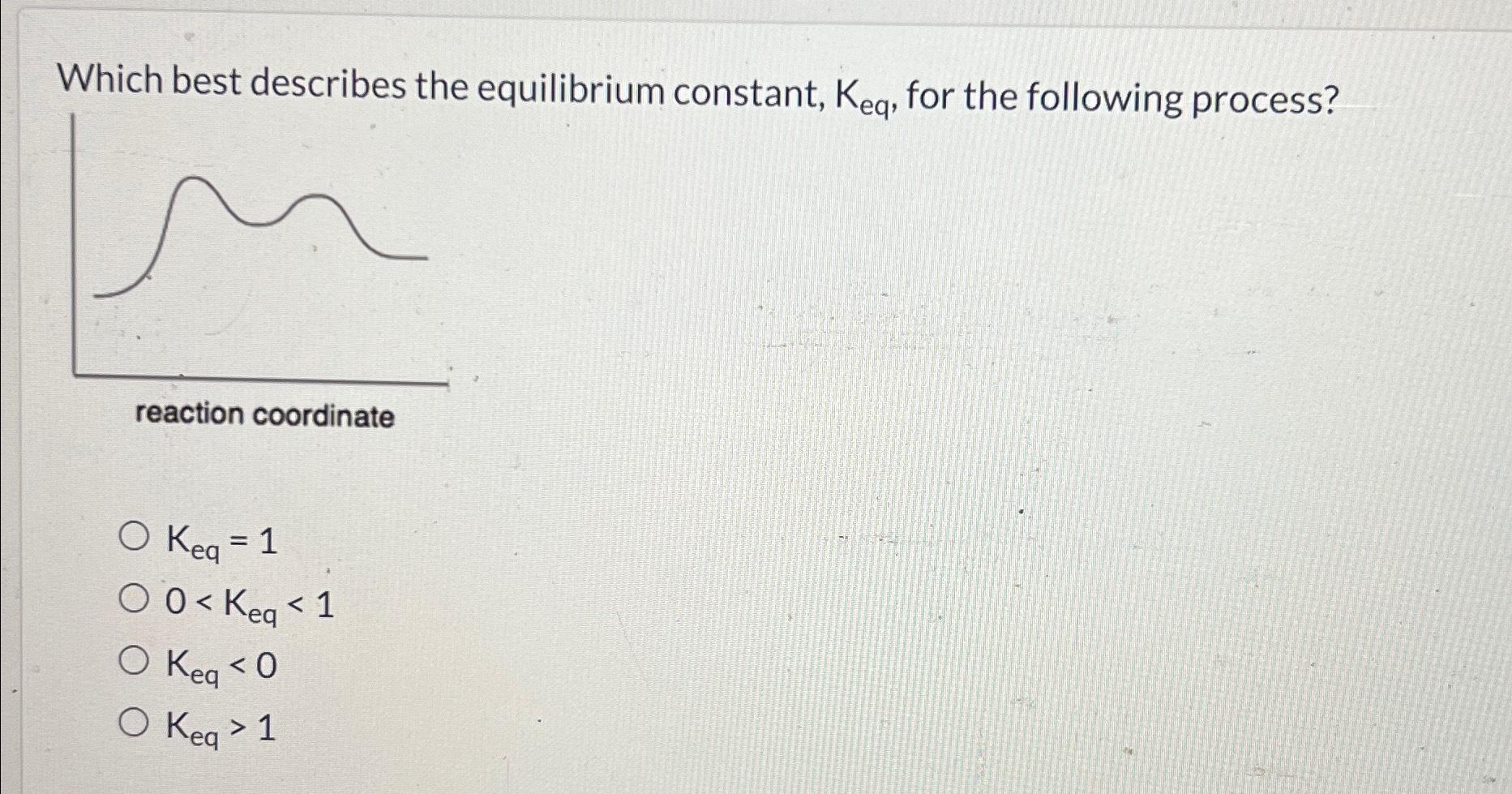 Solved Which best describes the equilibrium constant, Keq , | Chegg.com
