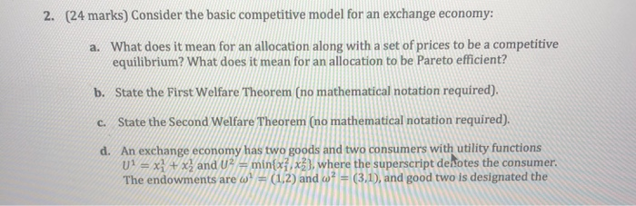 Solved 2. (24 marks) Consider the basic competitive model | Chegg.com
