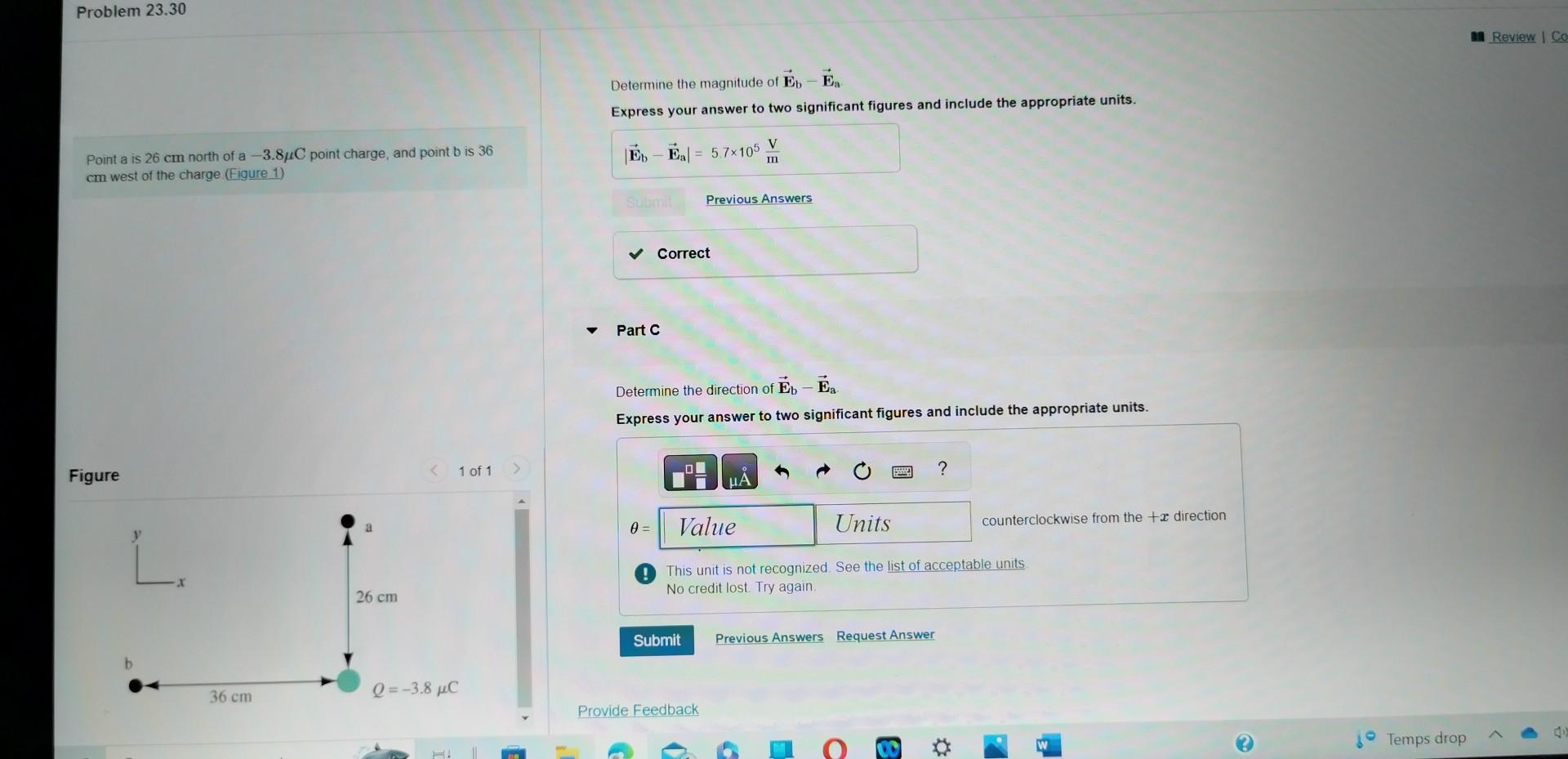 Solved Determine the magnitude of Eb−Ea Express your answer | Chegg.com