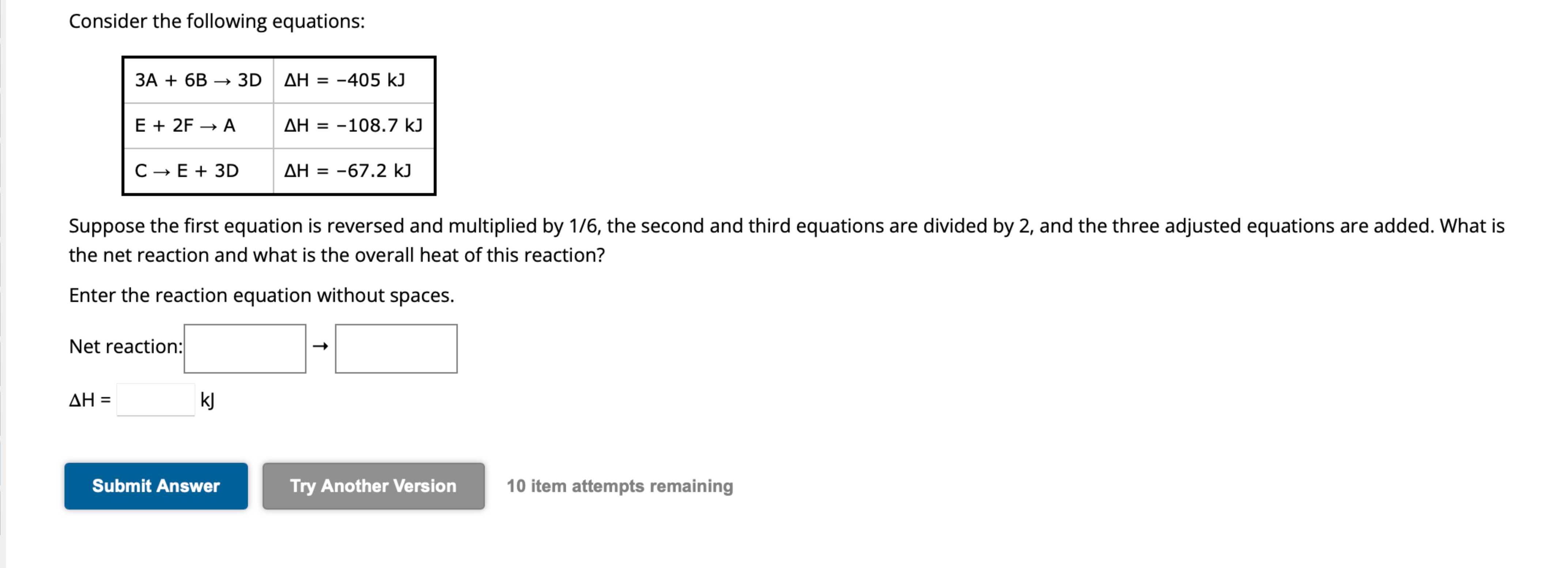 Solved Consider the following equations:Suppose the first | Chegg.com