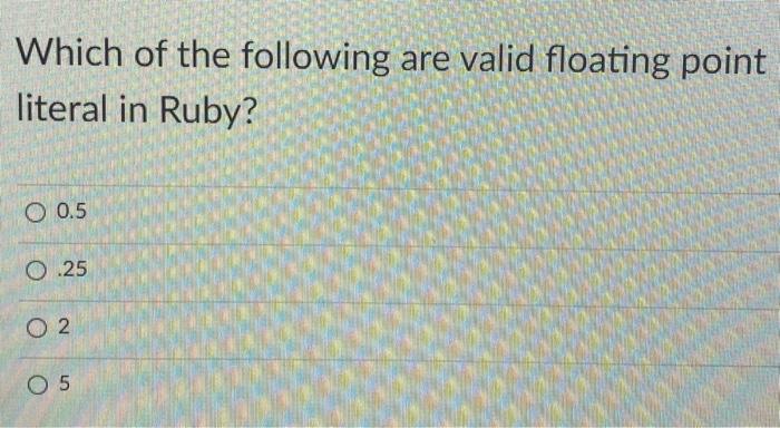 Solved Which of the following are valid floating point | Chegg.com