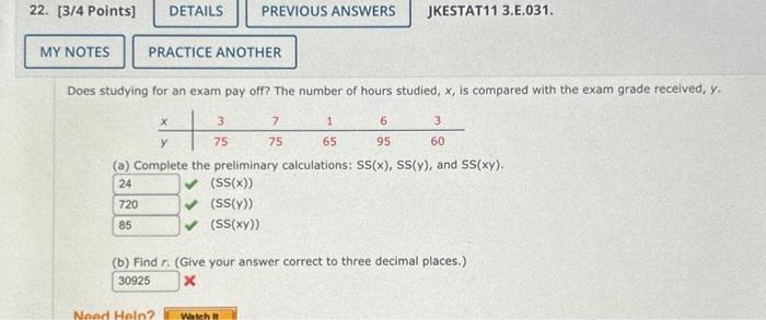 Solved studying for an exam pay off? The number of hours | Chegg.com