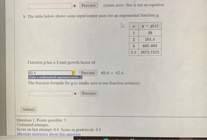 Solved G Score on last attempt: 10.8 out of 3 Score in | Chegg.com