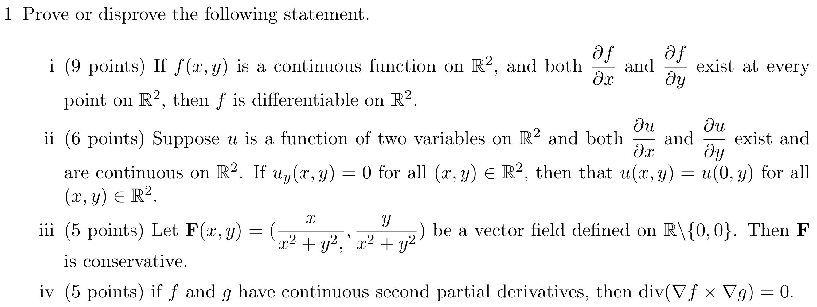 Solved 1 ﻿Prove or disprove the following statement.i (9 | Chegg.com