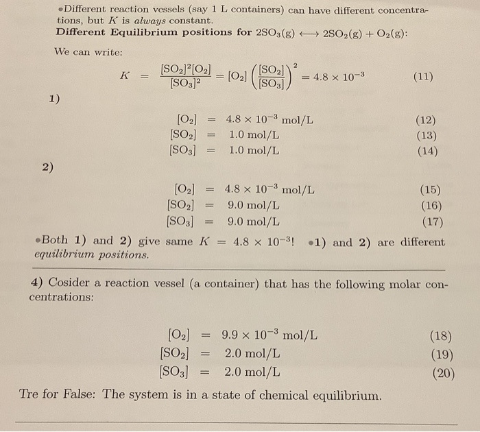 Solved •Different reaction vessels (say 1 L containers) can | Chegg.com