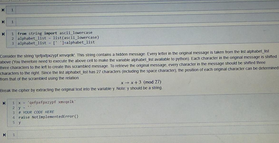 Solved 1 1 1 from string import ascii_lowercase 2 | Chegg.com