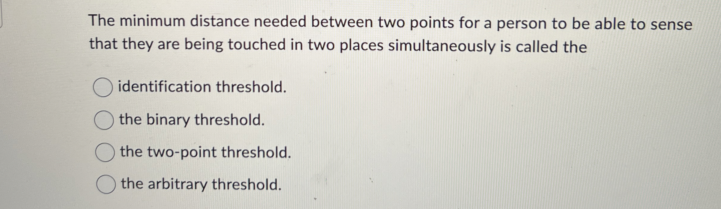 Solved The minimum distance needed between two points for a | Chegg.com