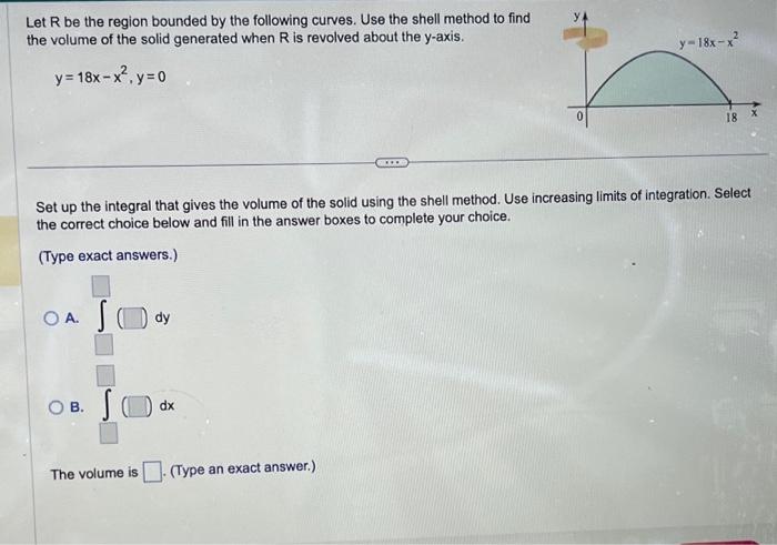 Solved Let R be the region bounded by the following curves. | Chegg.com