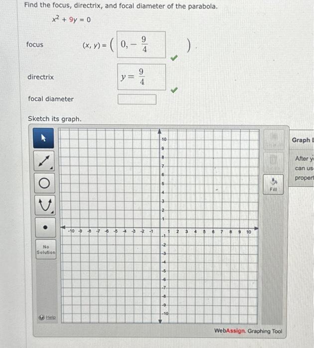 Solved Find the focus, directrix, and focal diameter of the | Chegg.com