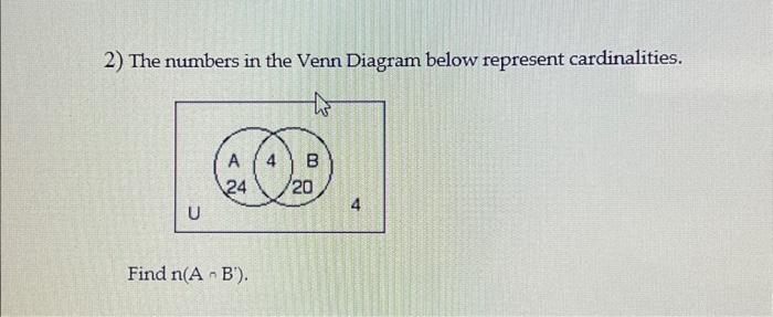 Solved 2) The numbers in the Venn Diagram below represent | Chegg.com
