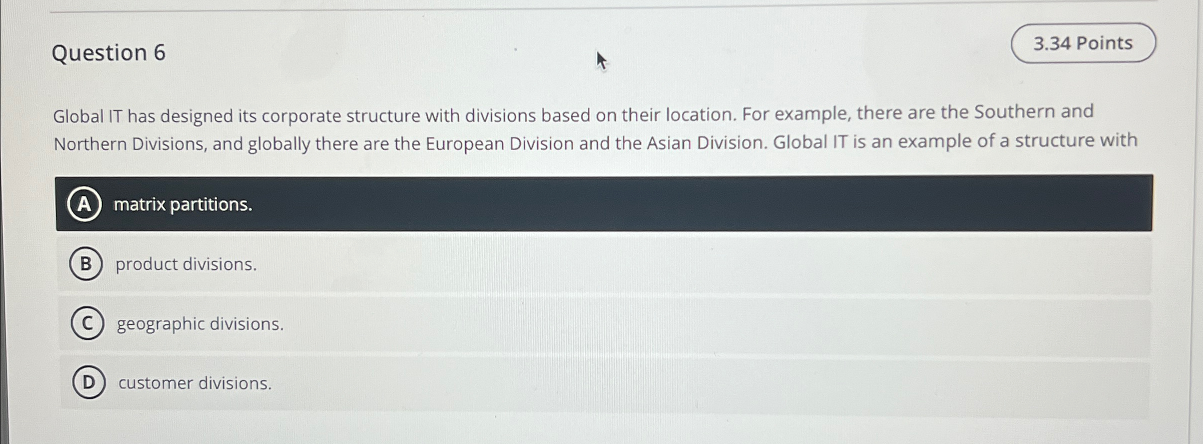 Solved Question 6Global IT has designed its corporate | Chegg.com