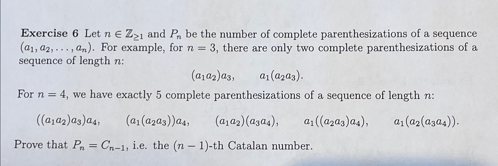 Solved Exercise 6 ﻿Let ninZ?≥1 ﻿and Pn ﻿be the number of | Chegg.com