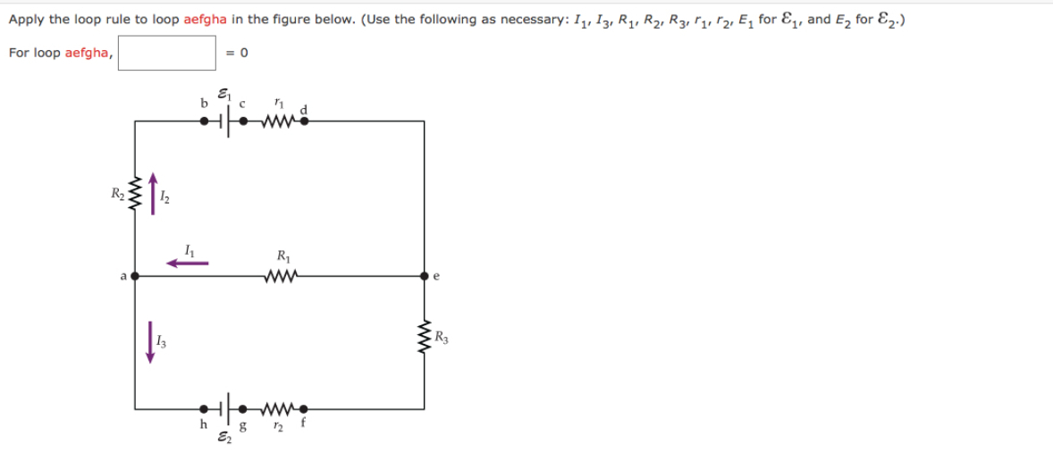 Solved Apply the loop rule to loop aefgha in the figure | Chegg.com