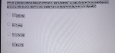 Solved When administering digoxin immune Fab (Digibind) ﻿to | Chegg.com
