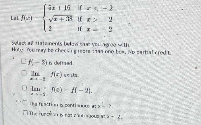 Solved The graph below is the function f(x) Select all | Chegg.com
