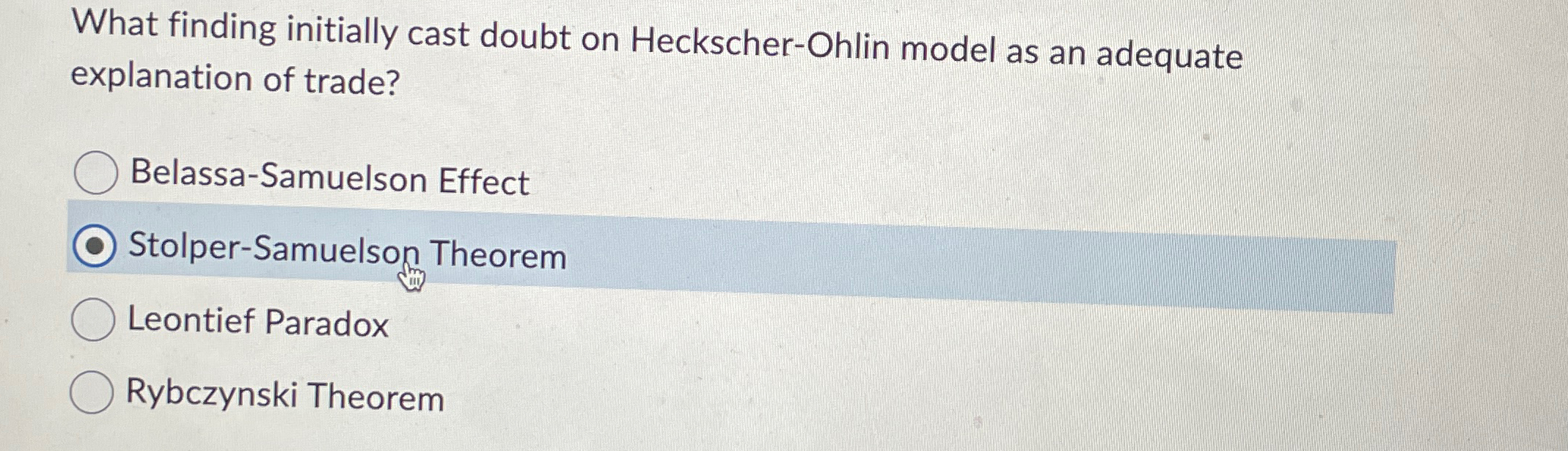 Solved What finding initially cast doubt on Heckscher-Ohlin | Chegg.com