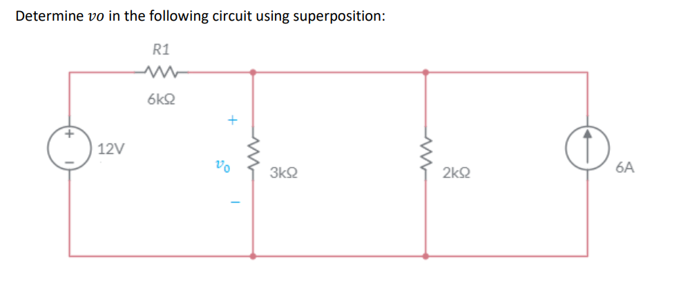 Solved Determine vo ﻿in the following circuit using | Chegg.com