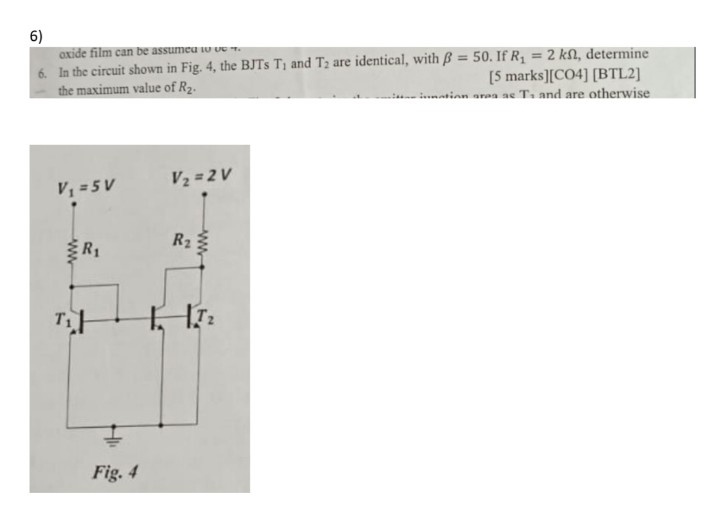 Solved oxide film can be assumed to 0=-.6. ﻿In the circuit | Chegg.com