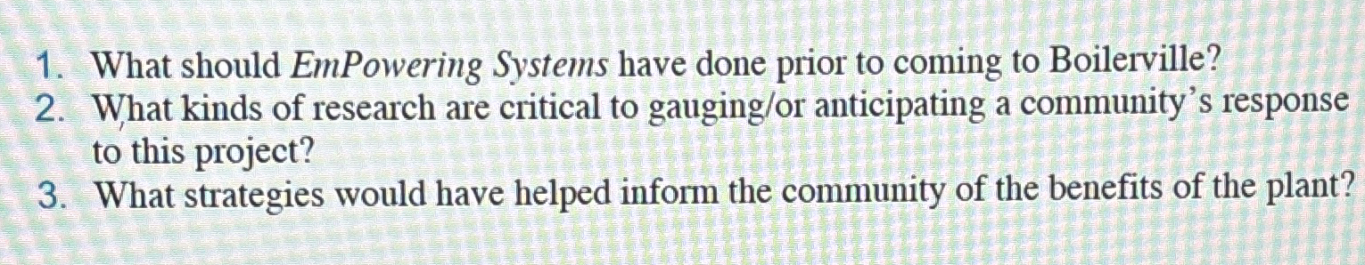Solved What should EmPowering Systems have done prior to | Chegg.com