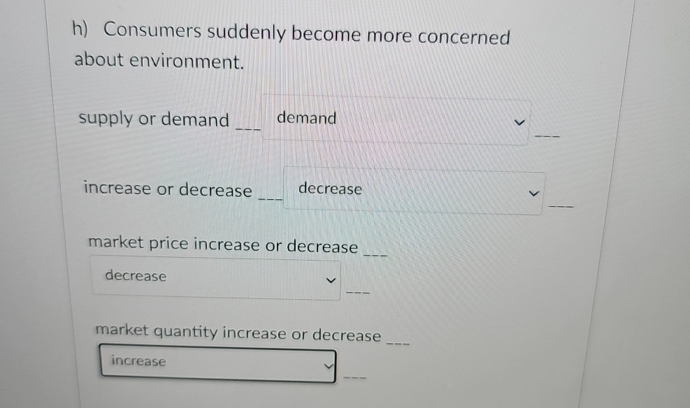 Solved h) ﻿Consumers suddenly become more concerned about | Chegg.com