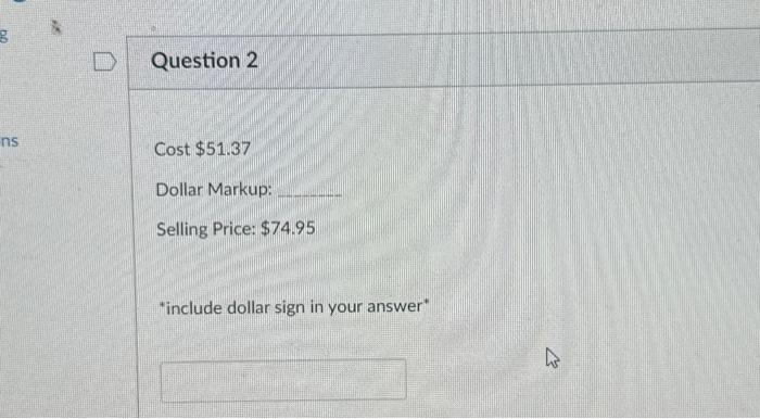 Solved "include dollar sign in your answer* | Chegg.com
