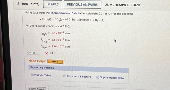 Solved Using data from the Thermodynamic Data table, | Chegg.com Solved Using data from the Thermodynamic Data table, | Chegg.com