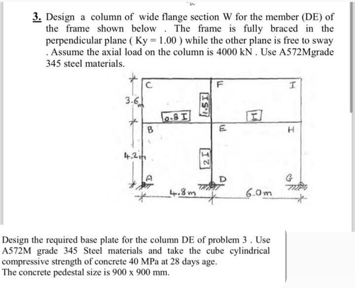 Solved Design a column of wide flange section W ﻿for the | Chegg.com