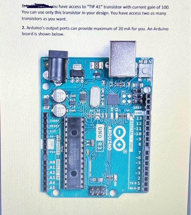 17t. ou have access to "TIP 41" transistor with | Chegg.com