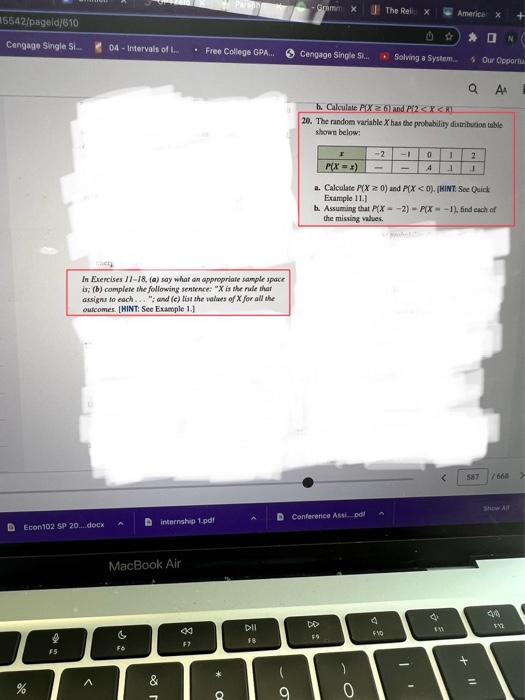 Solved In Exercises 1-10, classify the random variable X as | Chegg.com