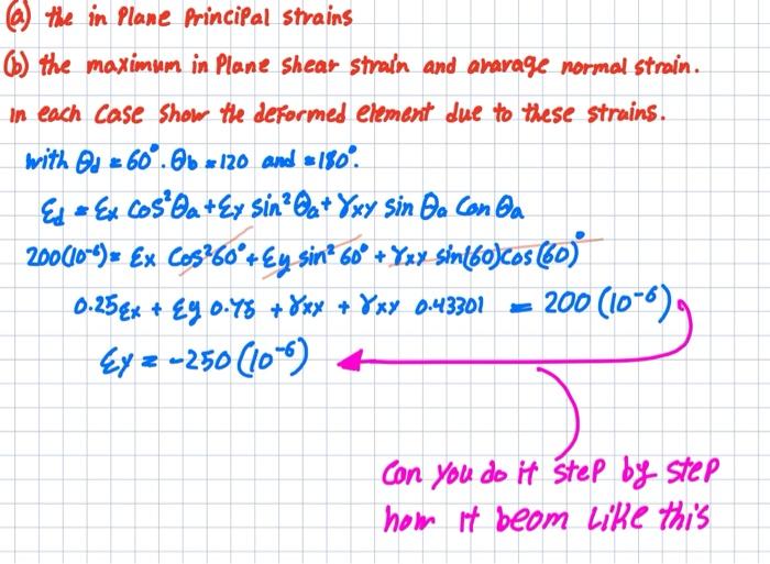 Solved (a) the in Plane Principal strains (b) the maximum in | Chegg.com