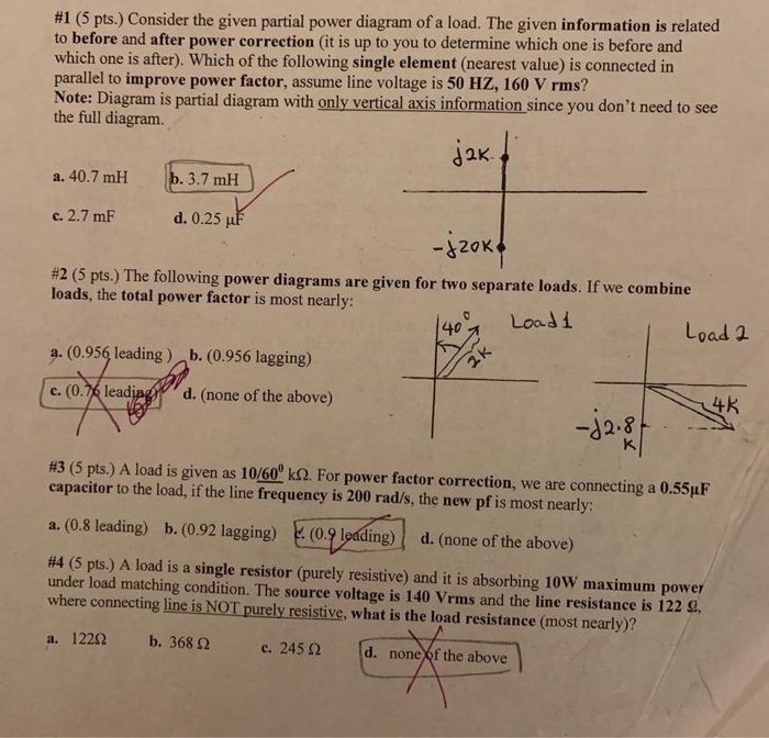 Solved #1 (5 pts. Consider the given partial power diagram | Chegg.com