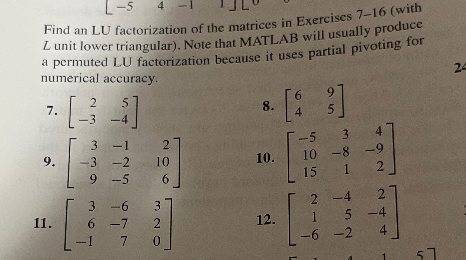 Solved Find an LU factorization of the matrices in Exercises | Chegg.com