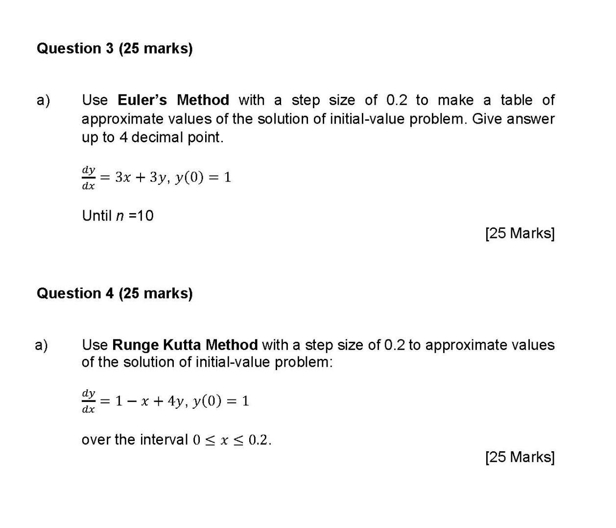 Use Euler's Method with a step size of 0.2 to make a | Chegg.com