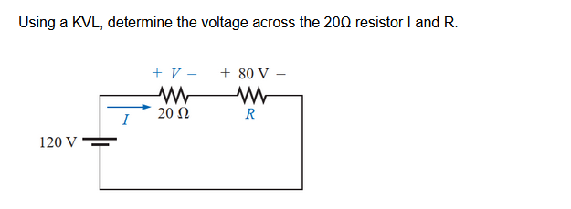 Solved Using a KVL, ﻿determine the voltage across the 20Ω | Chegg.com