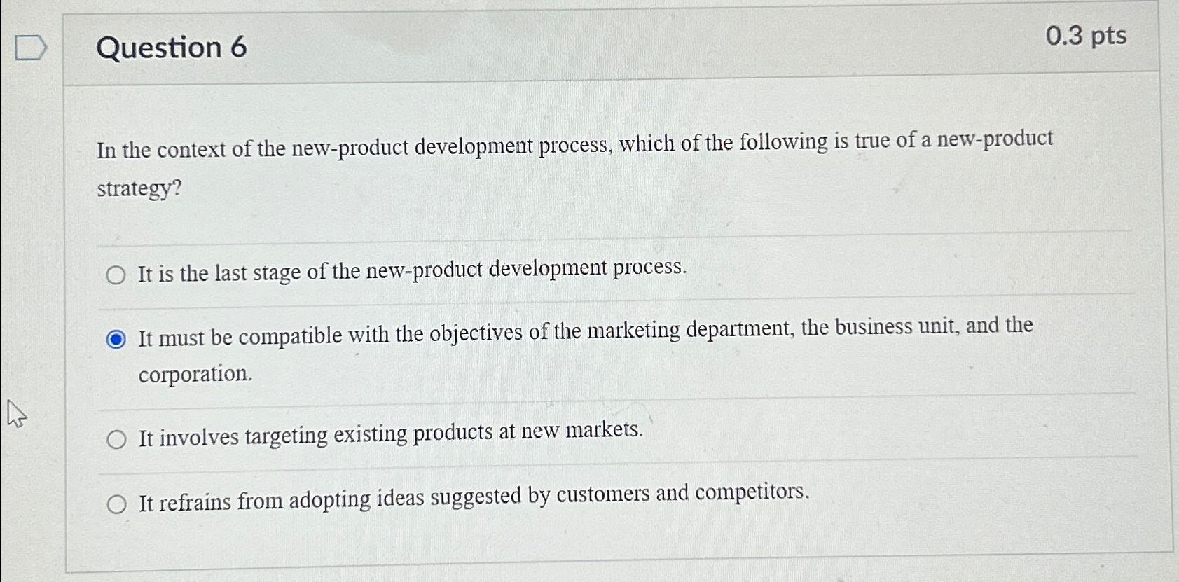 Solved Question 60.3 ﻿ptsIn the context of the new-product | Chegg.com