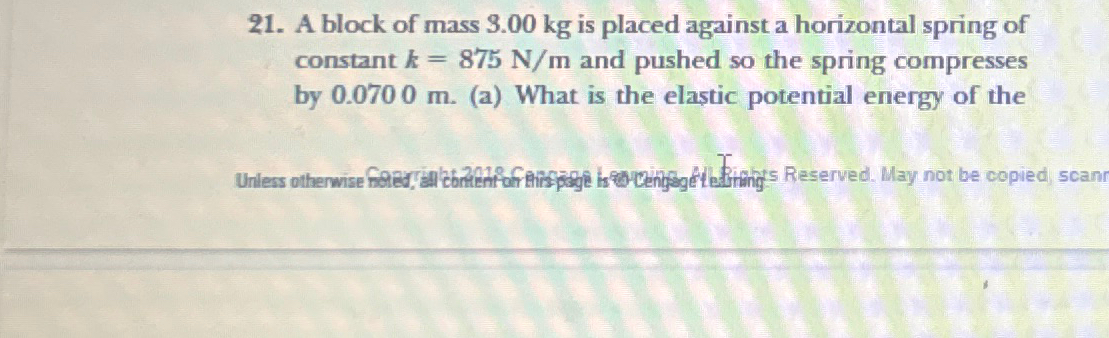Solved A block of mass 3.00kg ﻿is placed against a | Chegg.com